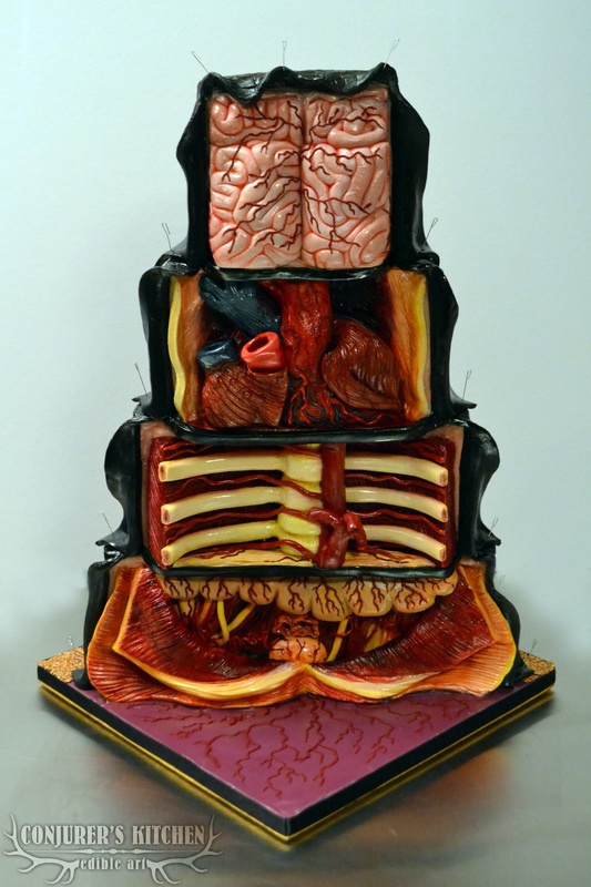 The Dissected Cake, A Cake With an Anatomical Interior of Bones and Organs