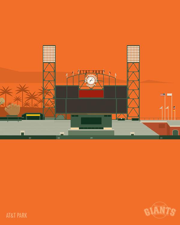 Minimalist Illustrations of Major League Baseball Stadiums by Marcus Reed