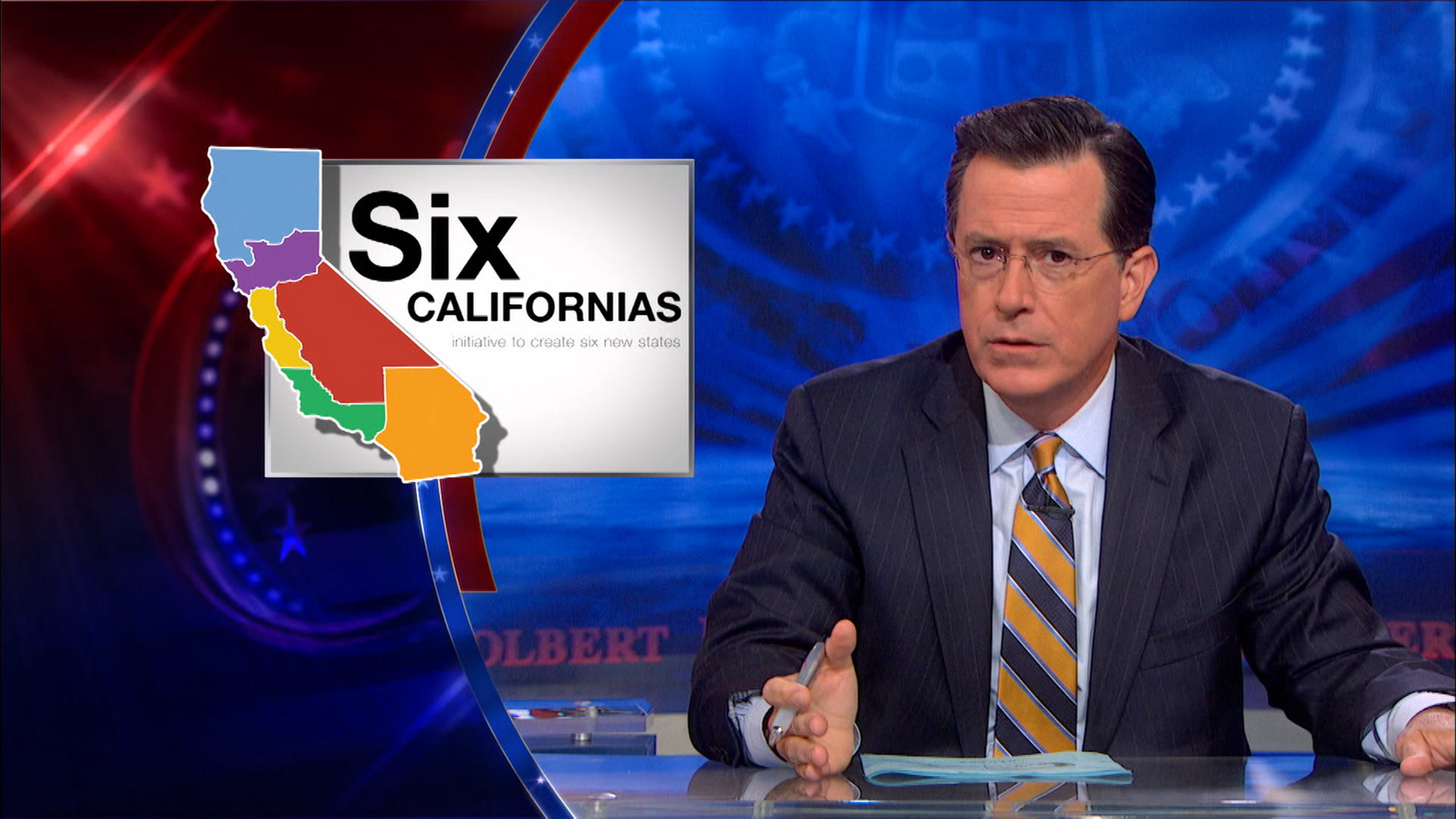 Stephen Colbert Tackles the Six Californias Initiative and Grills Tim ...