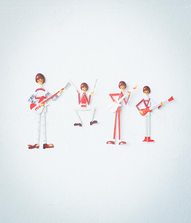 Delightful Cut Paper Characters Made From Product Packaging