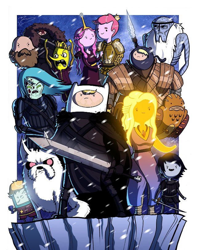 The Animated Cast of 'Adventure Time' Illustrated as Popular Movie ...