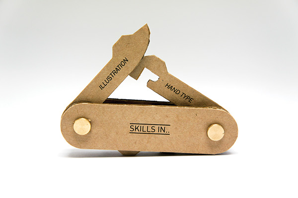 A Clever Cardboard Folding Business Card That Looks Like a Swiss Army Knife