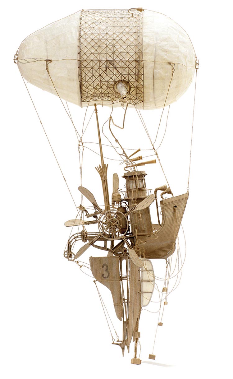 Wonderfully Intricate Cardboard Sculptures of Fantastical Flying ...