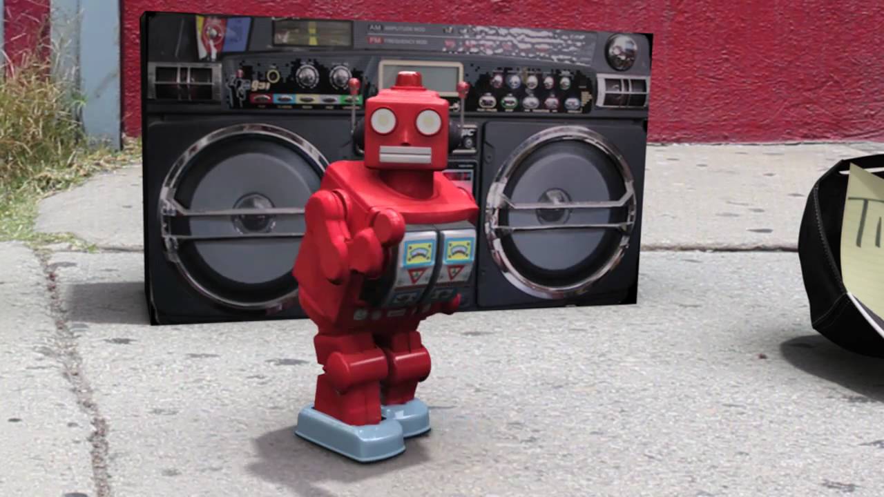 Dancing Robot Busking on the Sidewalk