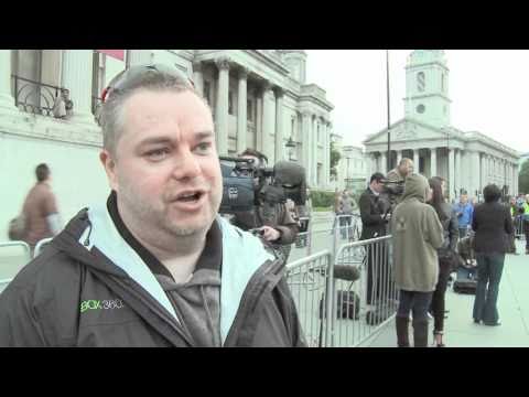 Halo Spartan With a Real Jetpack Flies Around Trafalgar Square