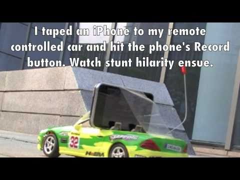 iPhone Taped To A Remote Controlled Car