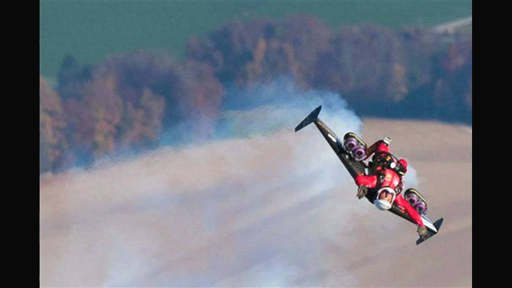 Jetman Yves Rossy Performs Aerial Loops With Custom Jet Wings