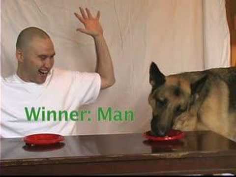 Man vs. Dog Food Eating Competition