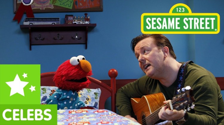 Ricky Gervais Sings Elmo A Celebrity Lullaby on Sesame Street