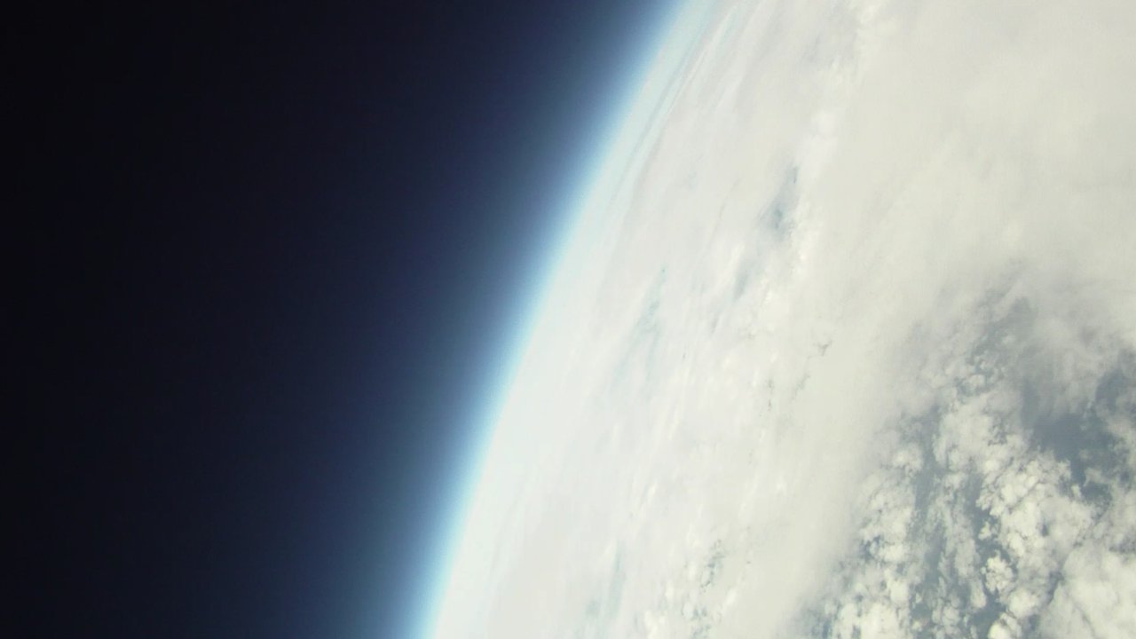 Space Video Footage From Camera Attached To Weather Balloon