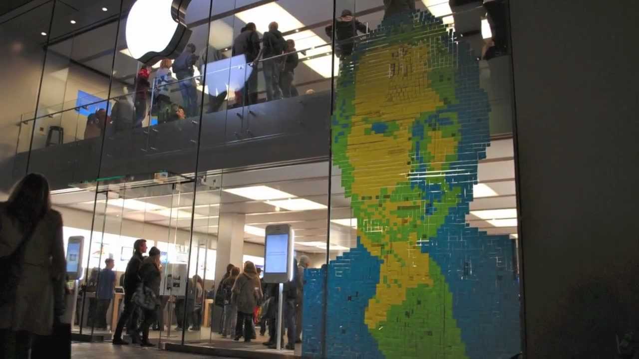 Steve Jobs Tribute Created Using 4001 Post-It Notes