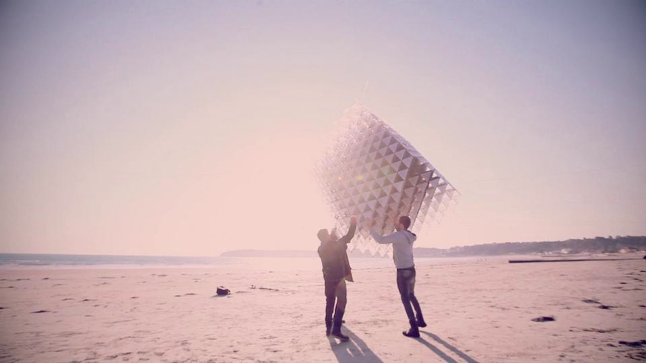 Three Cubes Colliding, A Beautiful Cube-Shaped Kite Sculpture