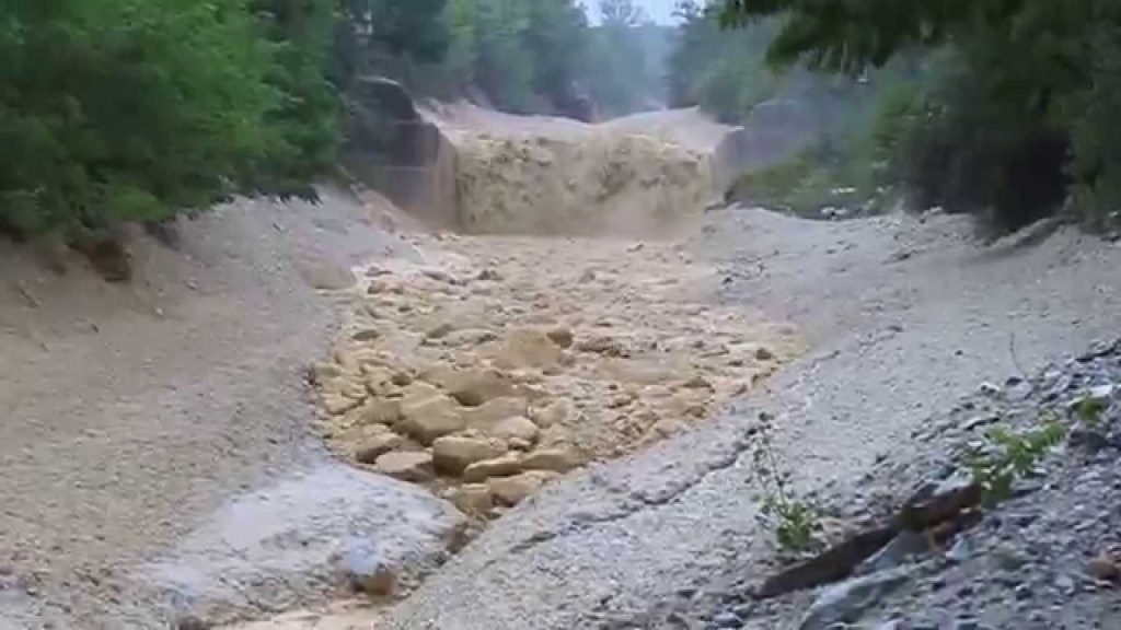 Video of a Rainstorm Causing Raging Mountain Flooding in the Swiss Alps