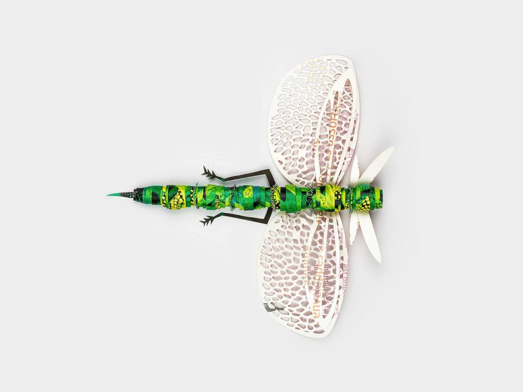 Vibrant Papercraft Insects Made Out of Old Magazines and Other Paper Scraps