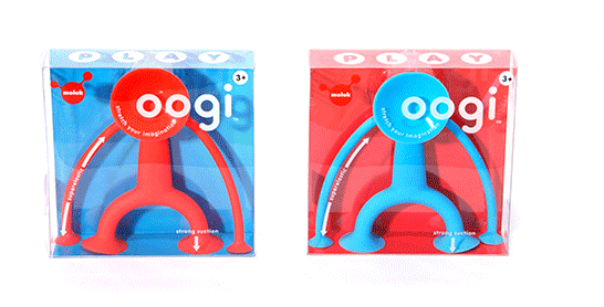 Oogi, A Flexible Rubber Toy With a Suction Cup Head, Hands, and Feet