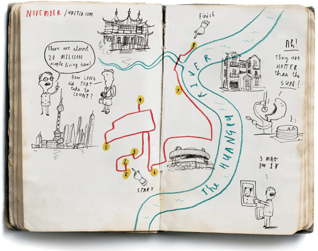 Hand-Drawn City Maps That Outline Short Tours for Visitors