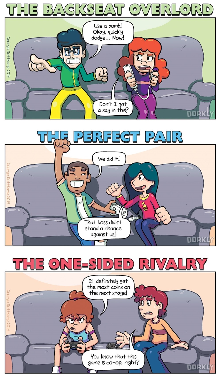 An Illustration That Demonstrates the Six Types of Gamer Couples