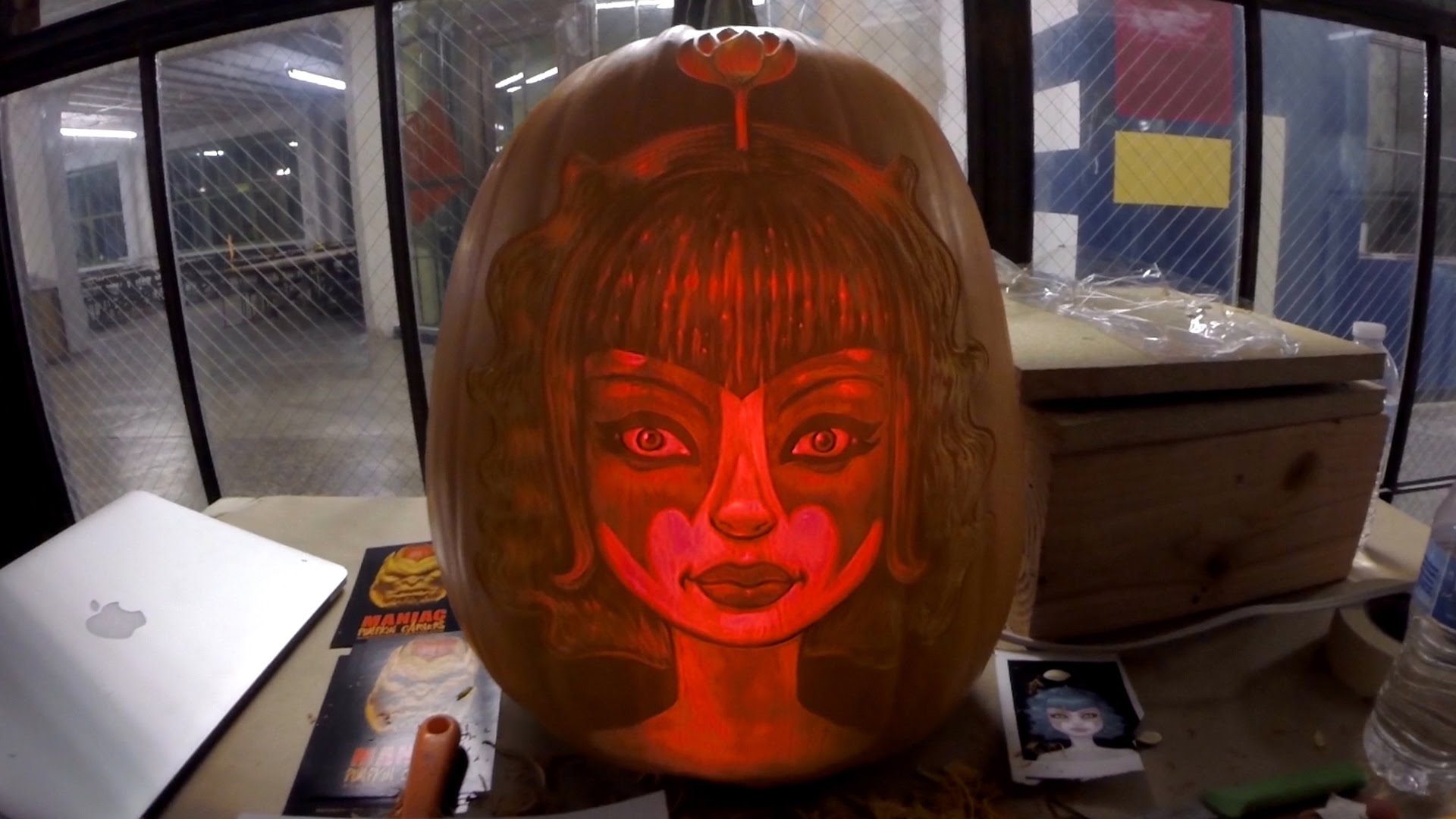 GoPro Video of a Professional Pumpkin Carving From Start to Finish