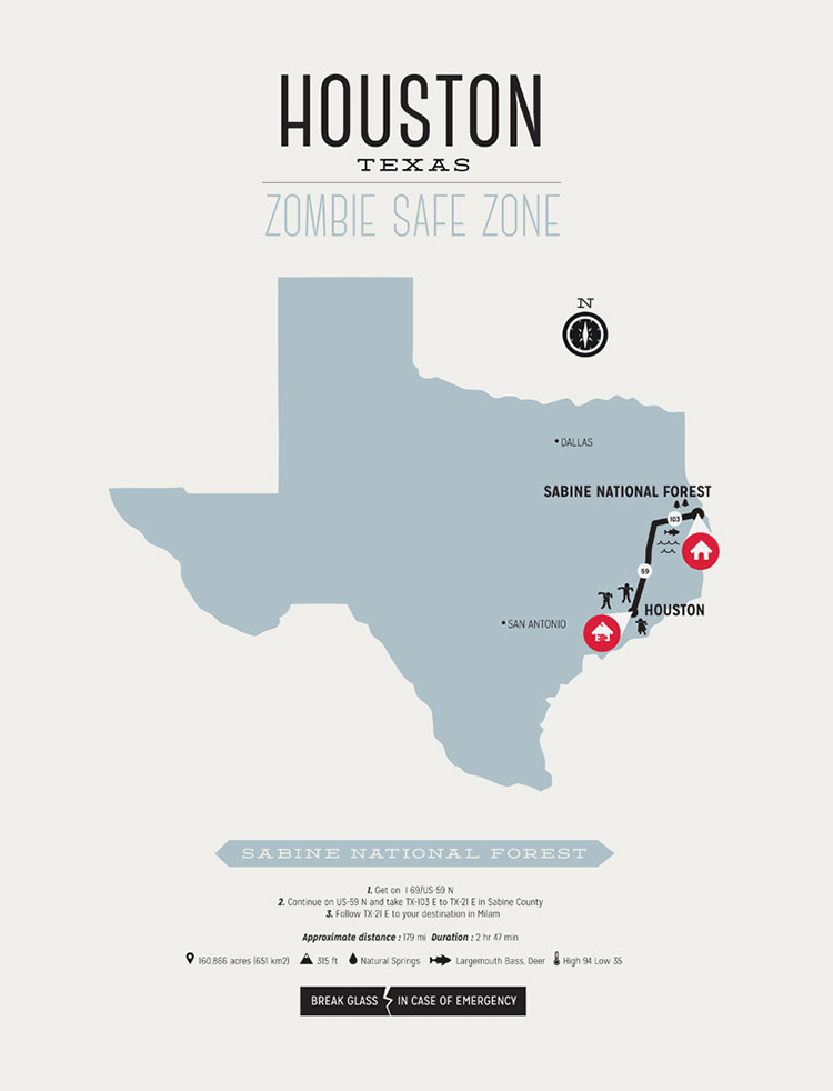 Zombie Safe Zone Maps of Popular Cities That Chart Escape Routes From ...