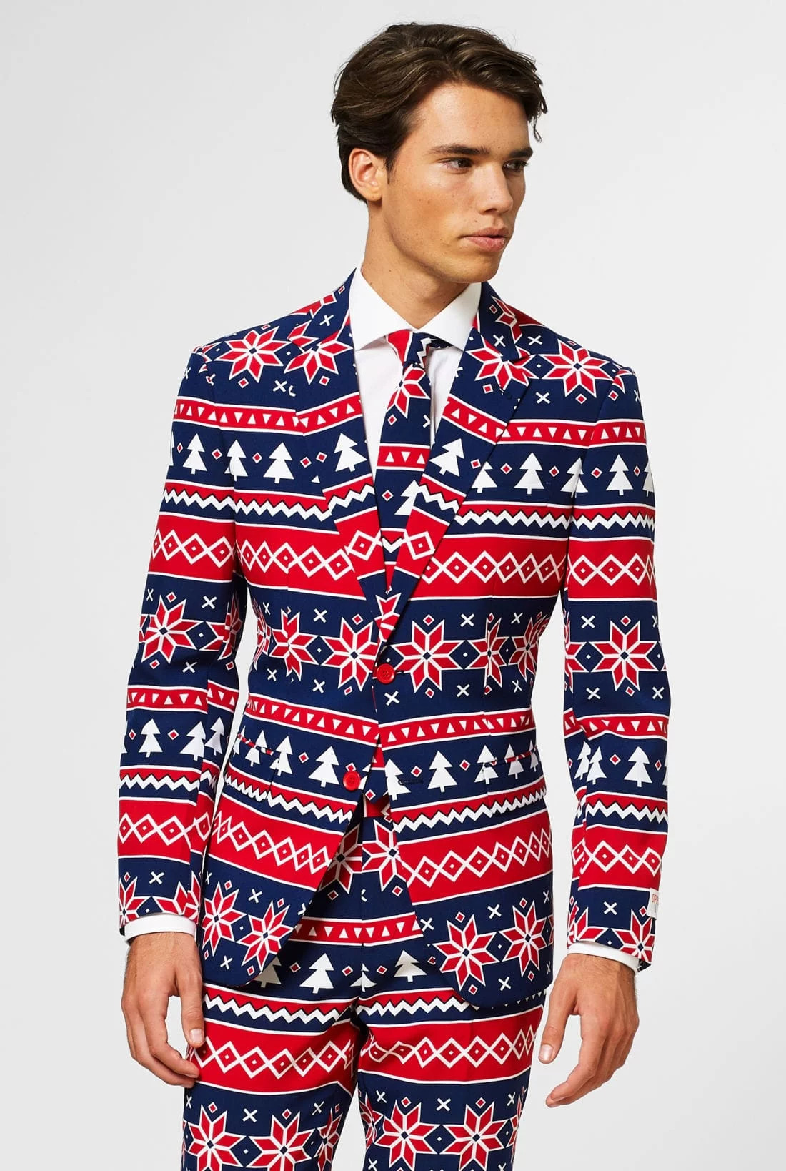 Holiday Suits Inspired by Ugly Christmas Sweaters