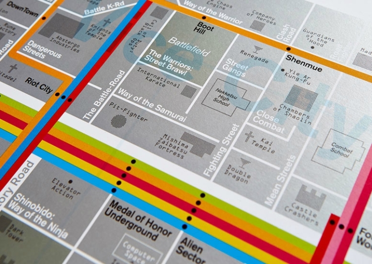 A Fictional Street Map Composed of Over 500 Video Game Titles