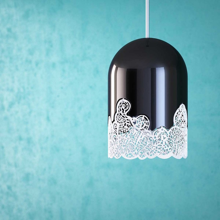 Lacelamps, Lamps With 3D-Printed Lace Lamp Shades That Project ...