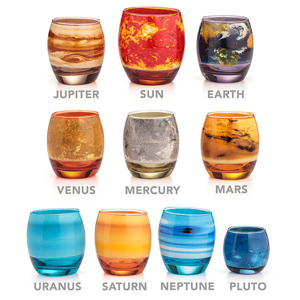 Colorful Glasses That Look Like Planets In the Solar System, Plus the ...