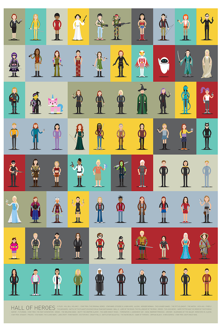 'Hall of Heroes', Illustrations of 80 Famous Female Characters From ...
