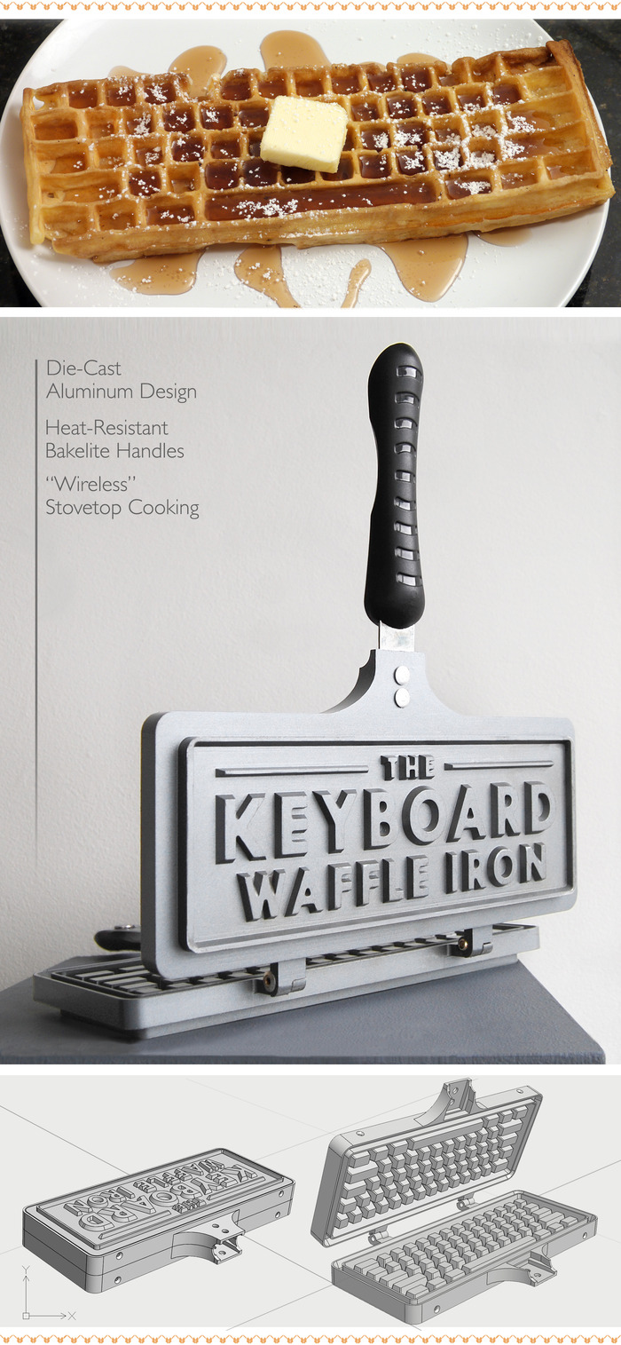 The Keyboard Waffle Iron, A Waffle Maker That Creates Keyboard-Shaped ...