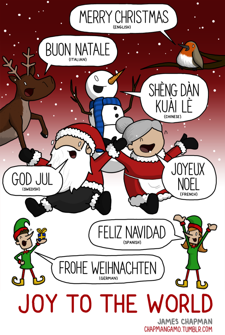Artist James Chapman Illustrates International Names for Santa, Ways to ...