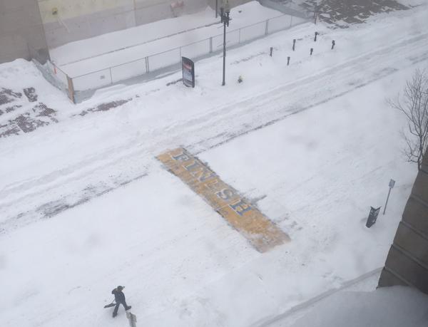 A Striking Photo of the Boston Marathon Finish Line Shoveled Out During ...