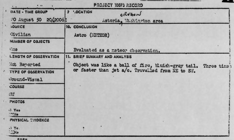 More than 10,000 Declassified U.S. Air Force UFO Reports Available ...