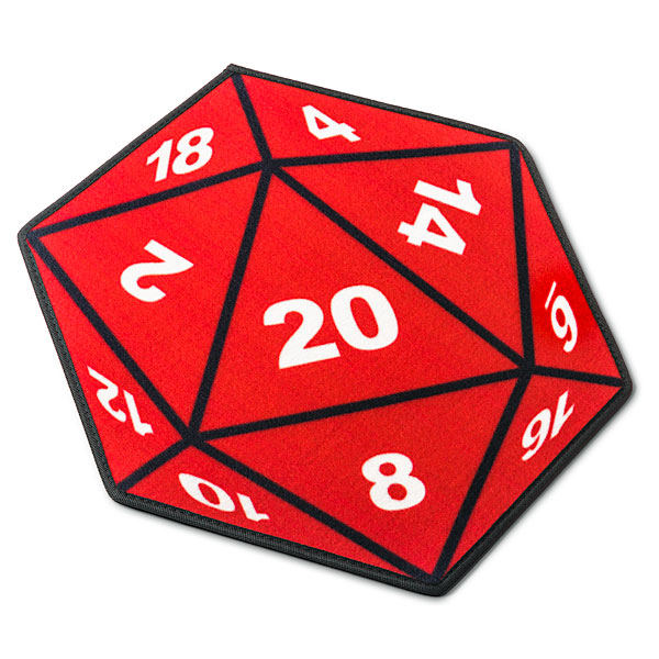 A Doormat by ThinkGeek Shaped Like a d20 Die