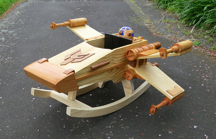 Man Builds a Wooden 'Star Wars' Ride-On Rocker Toy That Looks Like an X ...