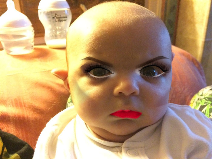Mother Uses a Makeup App to Give Her Newborn Son a Virtual Makeover ...