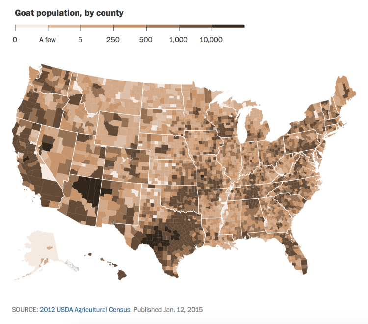 Maps Highlighting the Distribution of All 2.6 Million Goats Living in ...