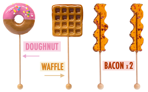 Breakfast Candy Lollipops Shaped and Flavored Like Bacon, Waffles, and ...