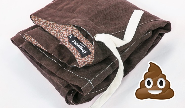 Poopy Pants, Poop Emoji-Patterned Brown Pants Designed by Glen Tickle