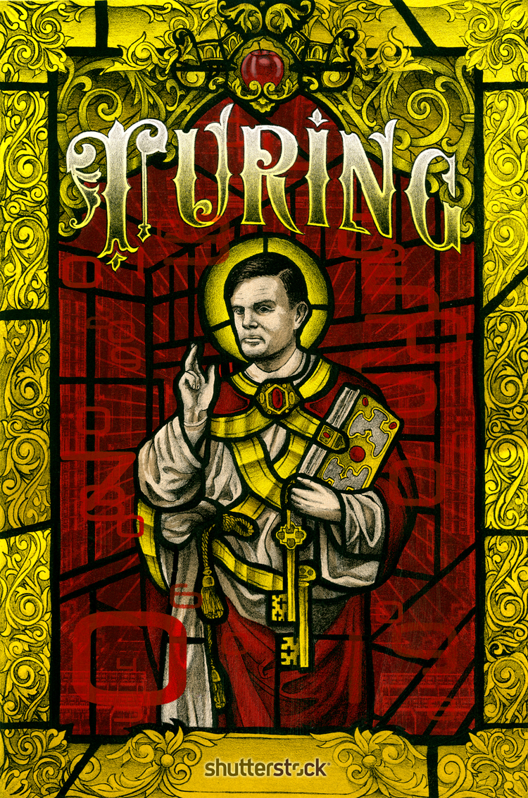 A Series of Stained Glass-Style Illustrations of Acclaimed Scientists