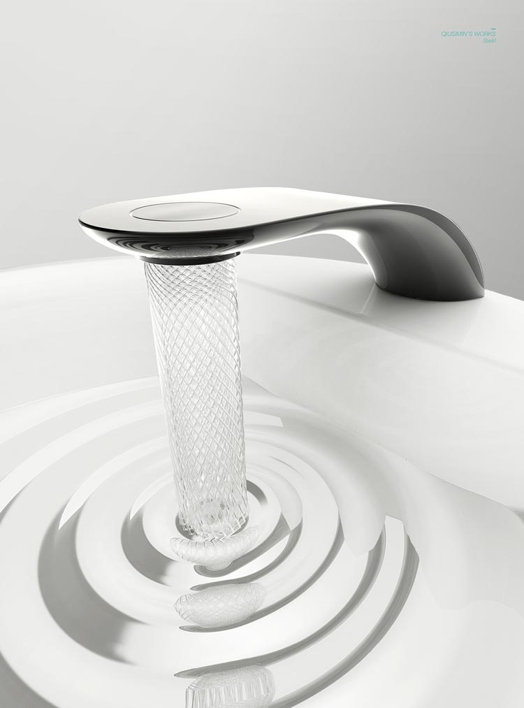 A Water-Saving Faucet That Creates a Beautiful Swirling Stream of Water