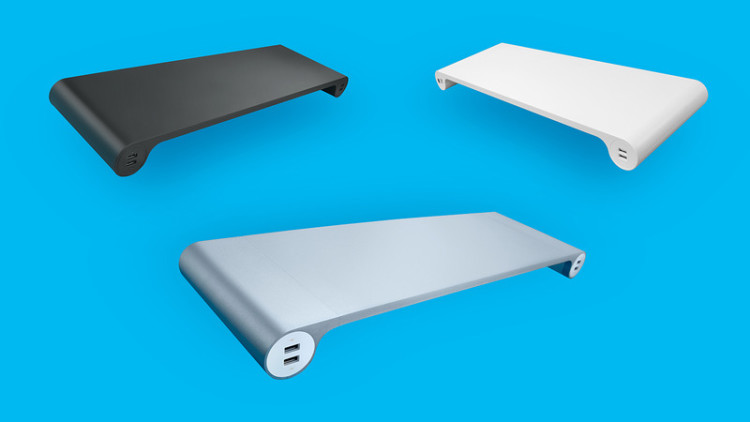 Space Bar, A Minimalist Monitor Stand With Six USB Ports and a Spot to ...
