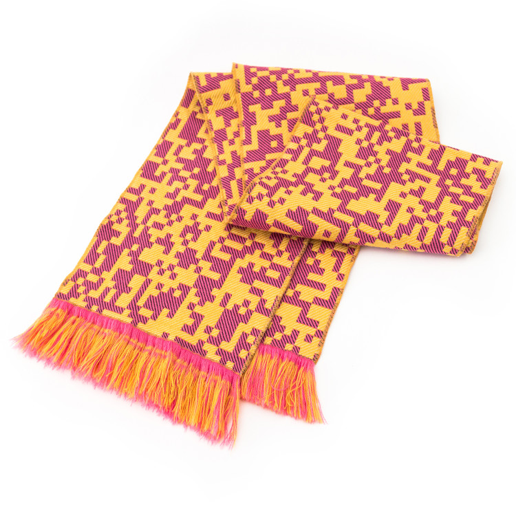 Pixelated Scarves Created From Fabric Patterns of Digital Binary Noise