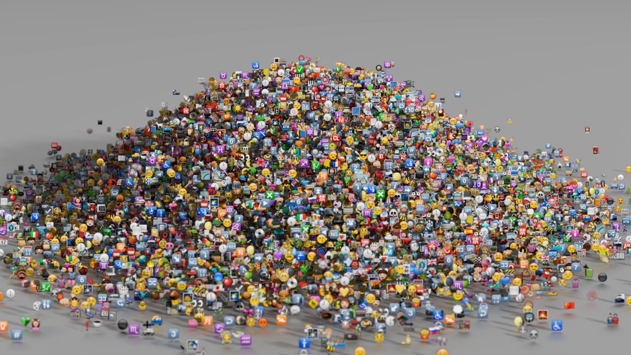 Emoji Particle Tests, A Playful Animation Featuring a Ball of Colorful ...