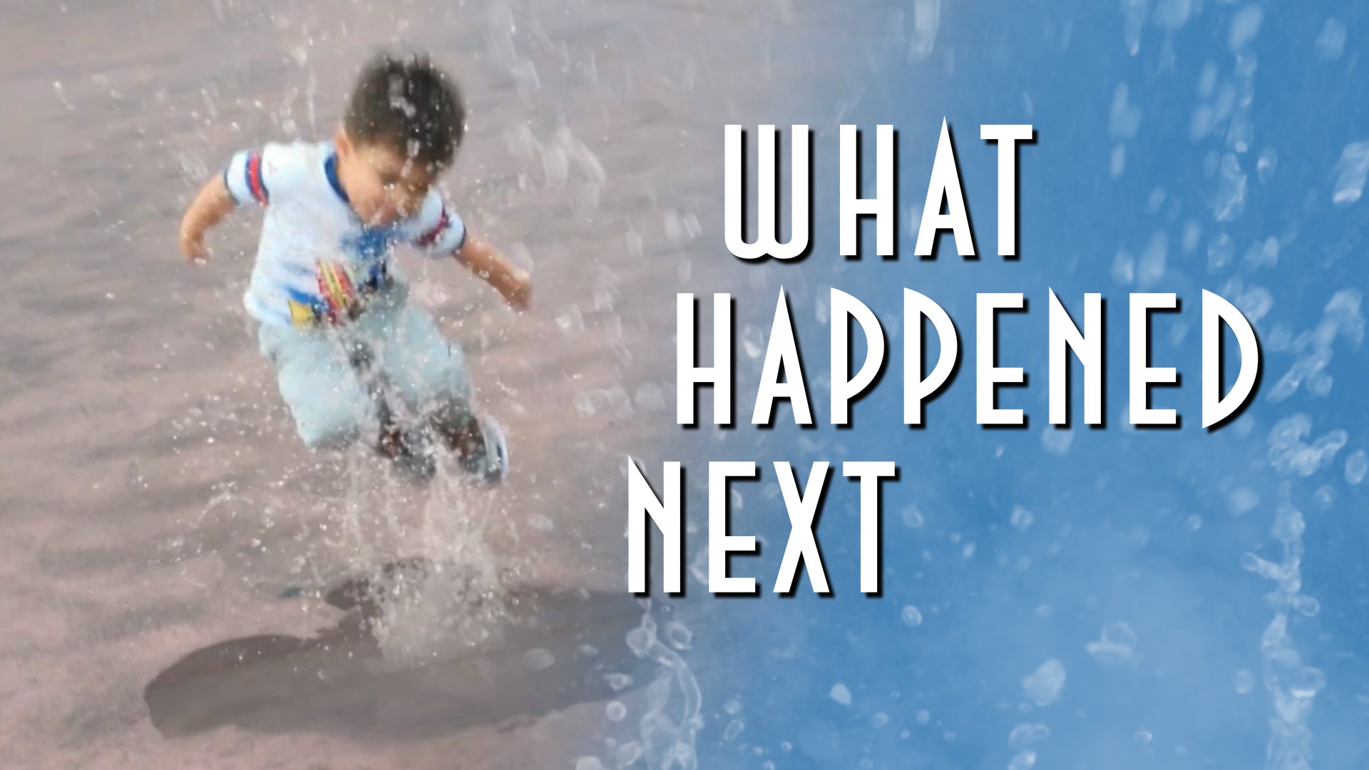 Action Movie Kid Jumping Into a Hazardous Water Puddle That Teleports ...