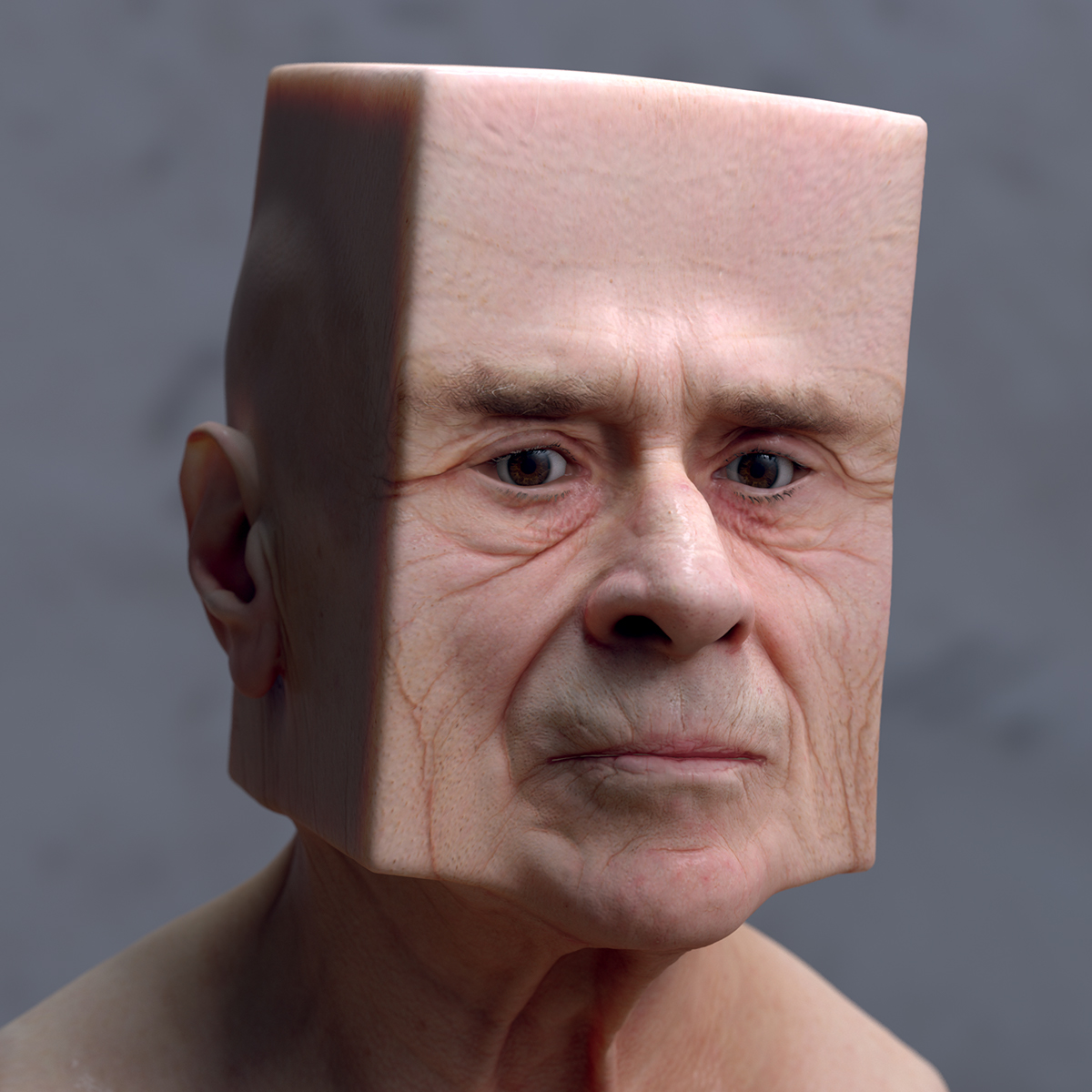 Artist Uses 3D Software to Create Delightfully Odd Deformed Faces