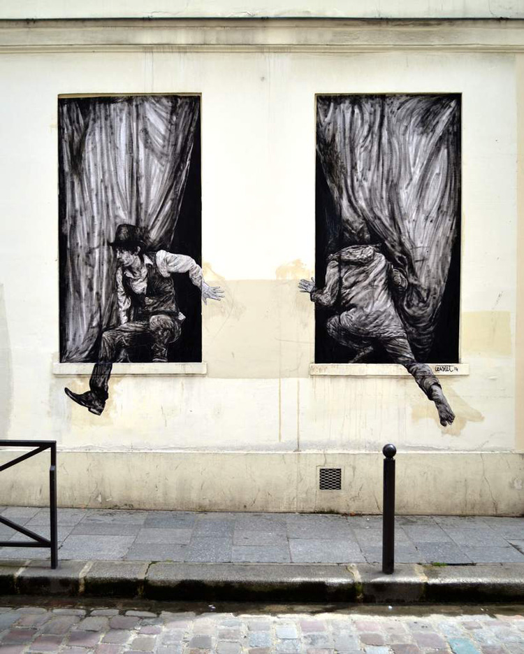 Street Artist Charles Leval Creates Drawings That Interact With the ...