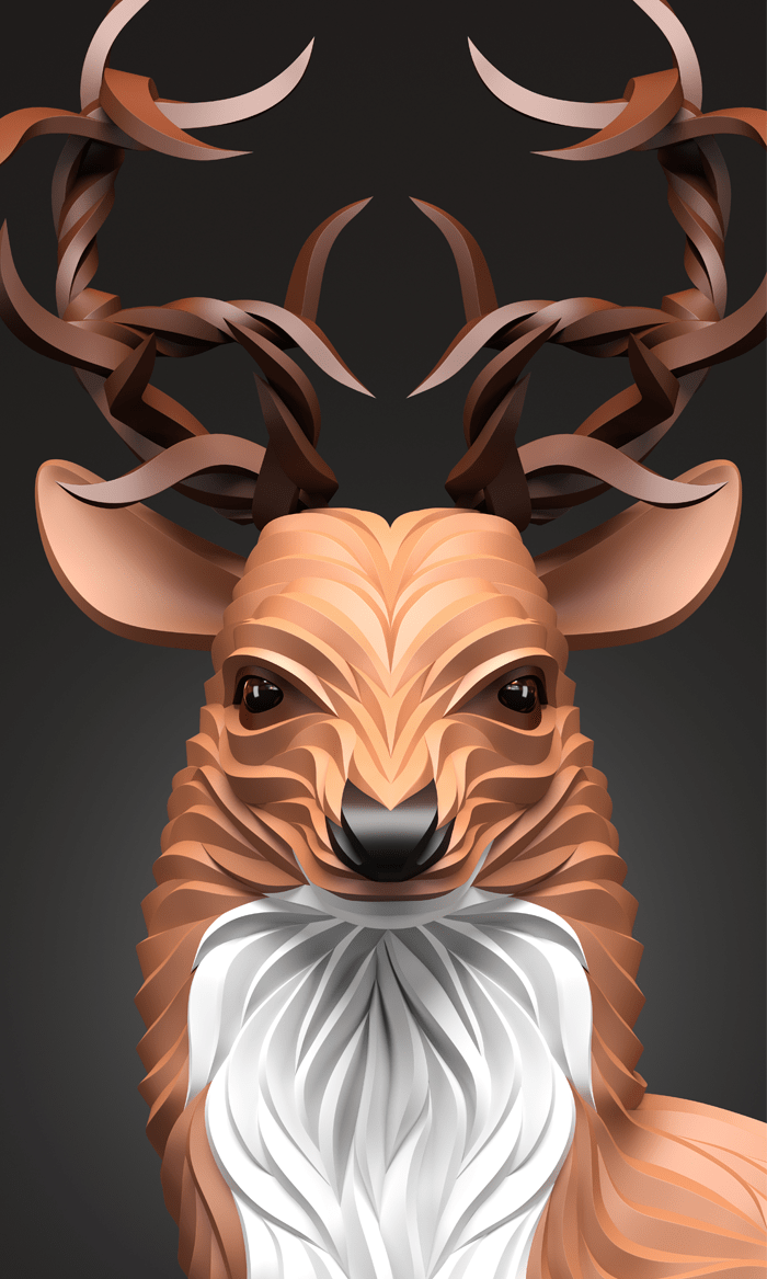 Boldly Textured 3D Animal Illustrations by Maxim Shkret