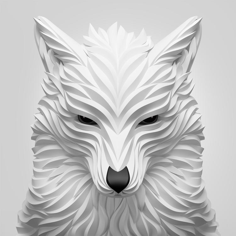 Boldly Textured 3D Animal Illustrations by Maxim Shkret