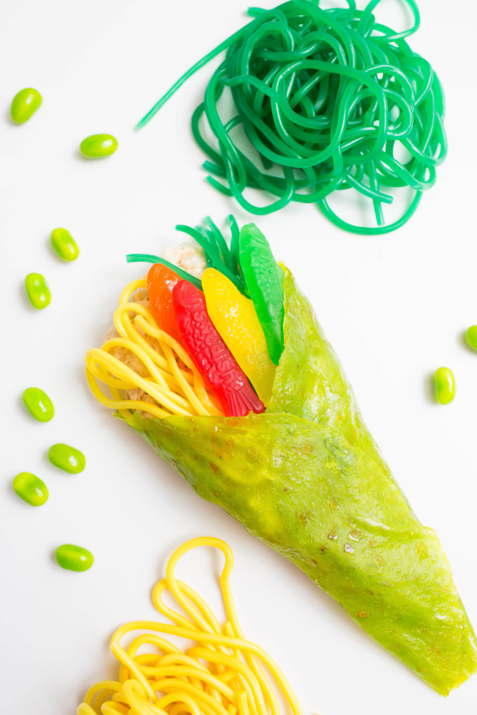Colorful Candy Sushi Made With Swedish Fish, Rice Krispies Treats, and ...
