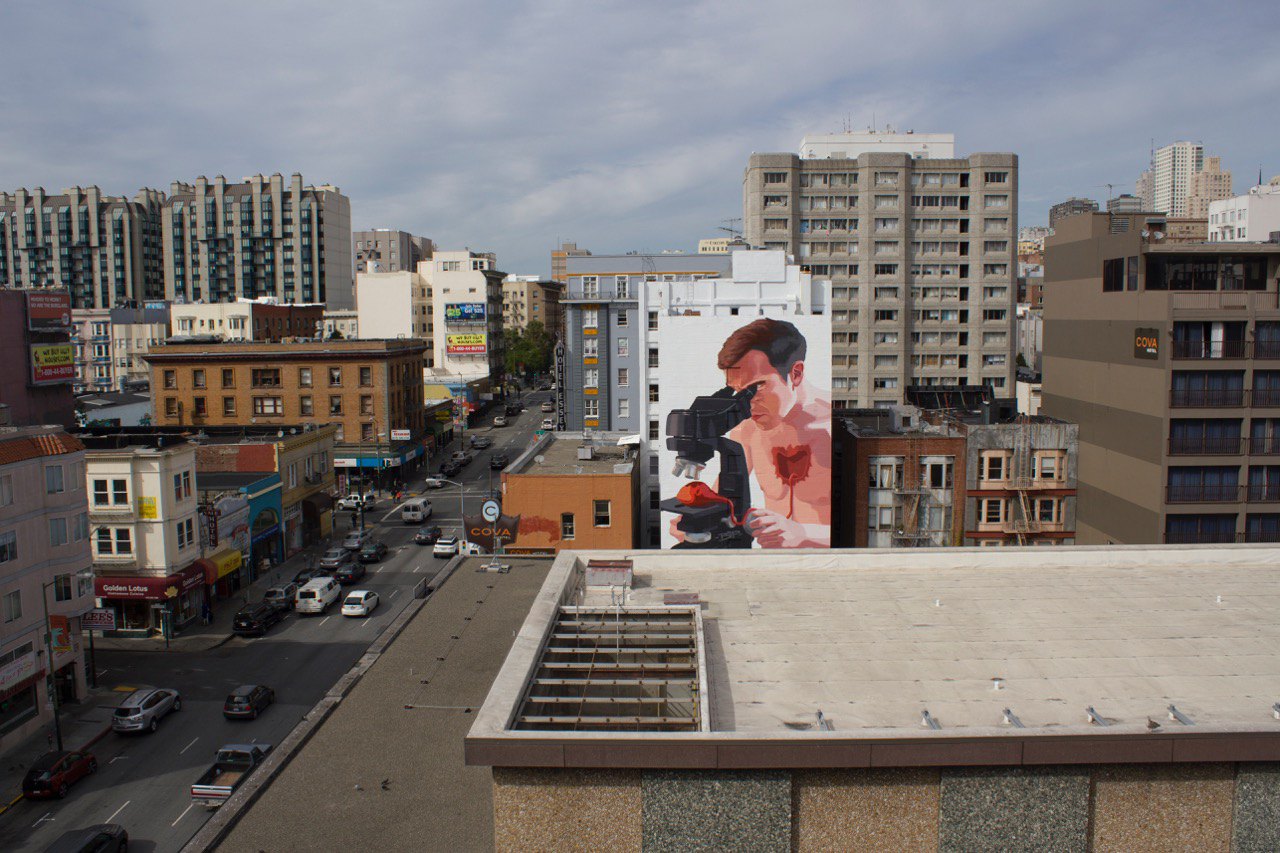'Self Consuming Self', A Giant Mural in San Francisco of a Man Viewing ...